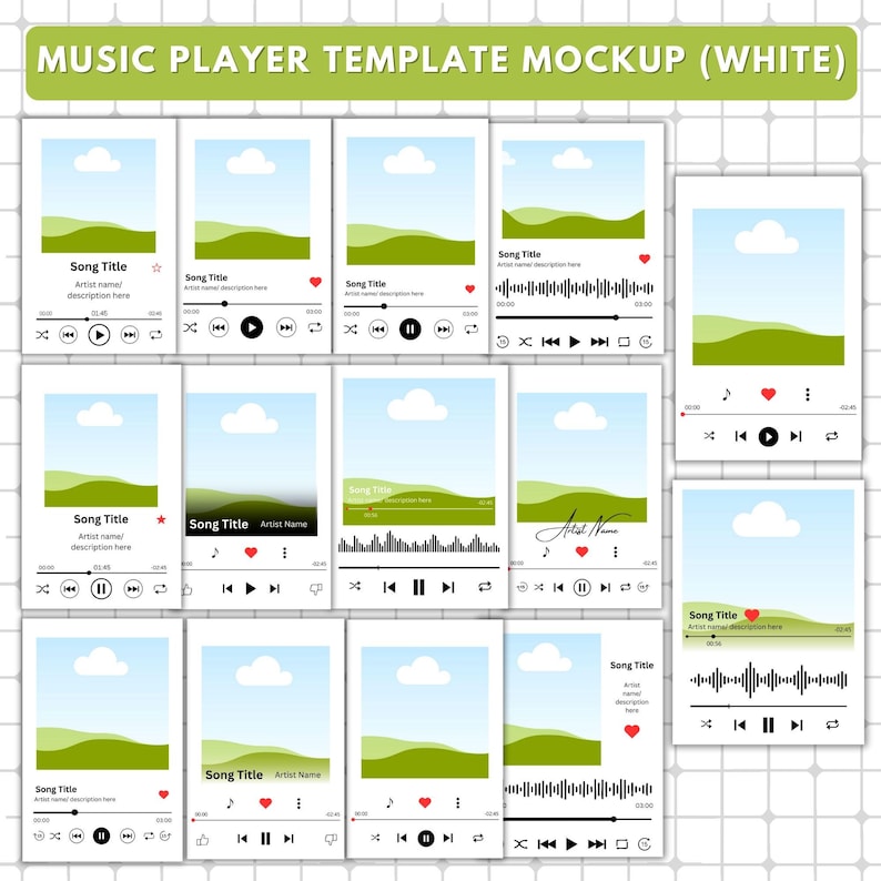 Music Player Template Mockup Bundle: DIY Album Cover (canva Editable ...