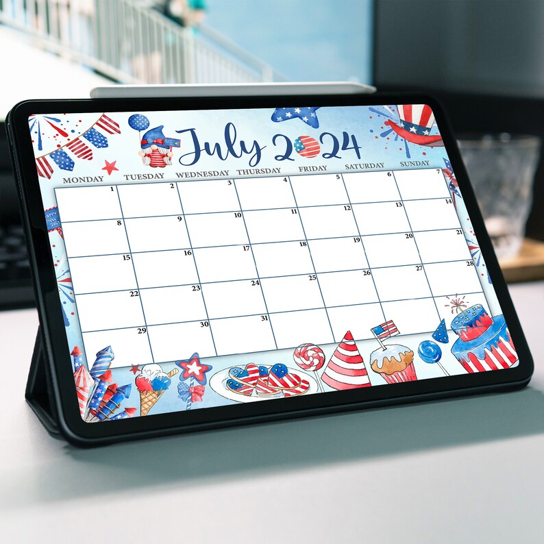Editable July 2024 Calendar Printable Wall Calendar 2024 Fillable ...
