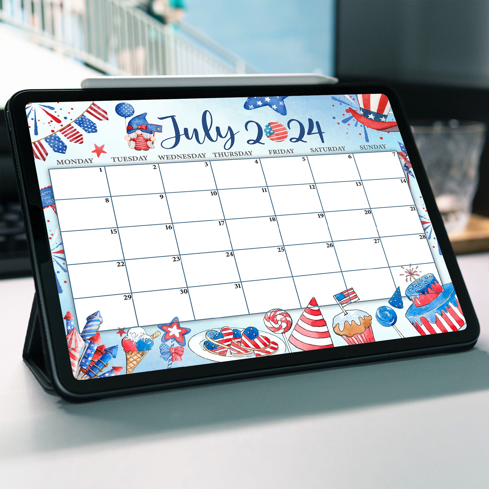 Editable July 2024 Calendar Printable Wall Calendar 2024 Fillable ...