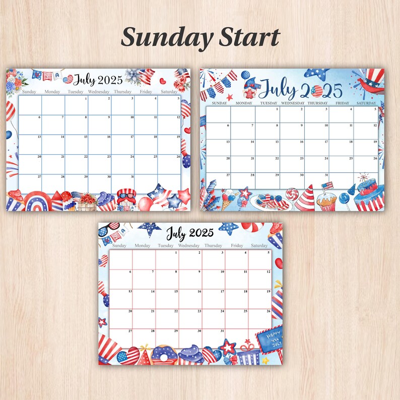 Editable July 2025 Calendar: Printable Monthly Planner (digital ...