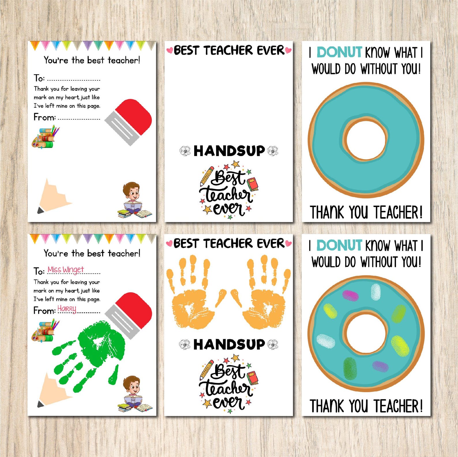 Teacher Appreciation Handprint Gift Gift Handprint Children Printable ...