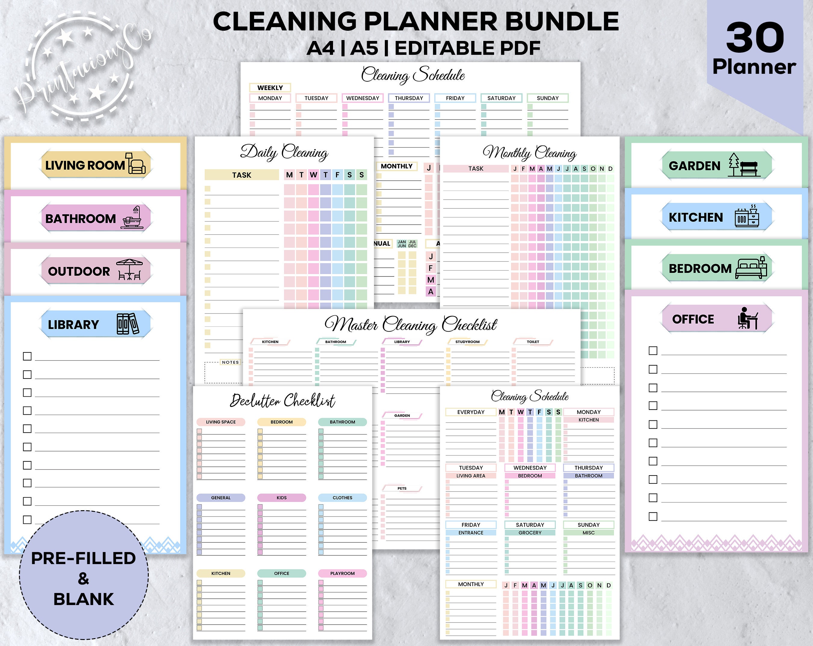 Editable Cleaning Schedule Cleaning Checklist Editable Cleaning Planner ...