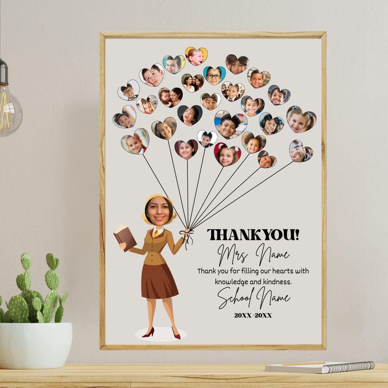 Personalized Teacher Photo Collage Gift (canva Editable) - Etsy