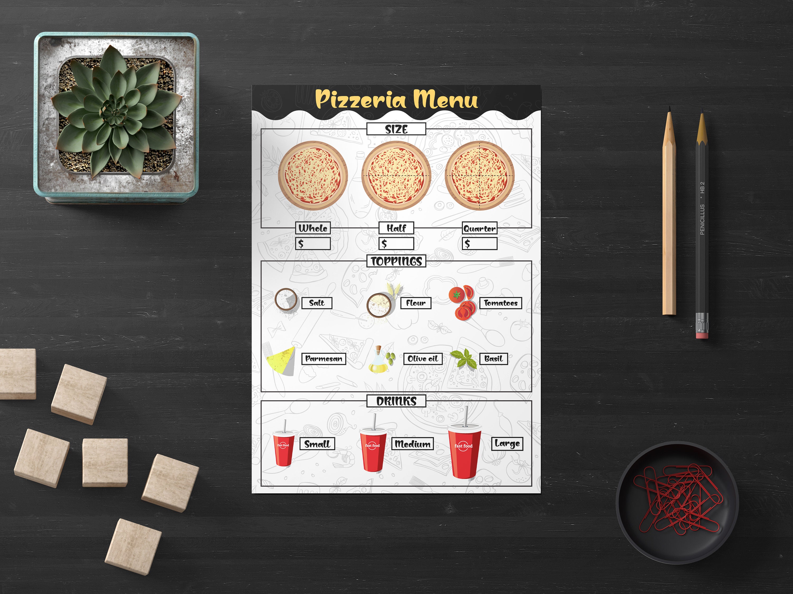 Pizza Parlor Pretend Play Printables: Kids Summer Activity (digital ...