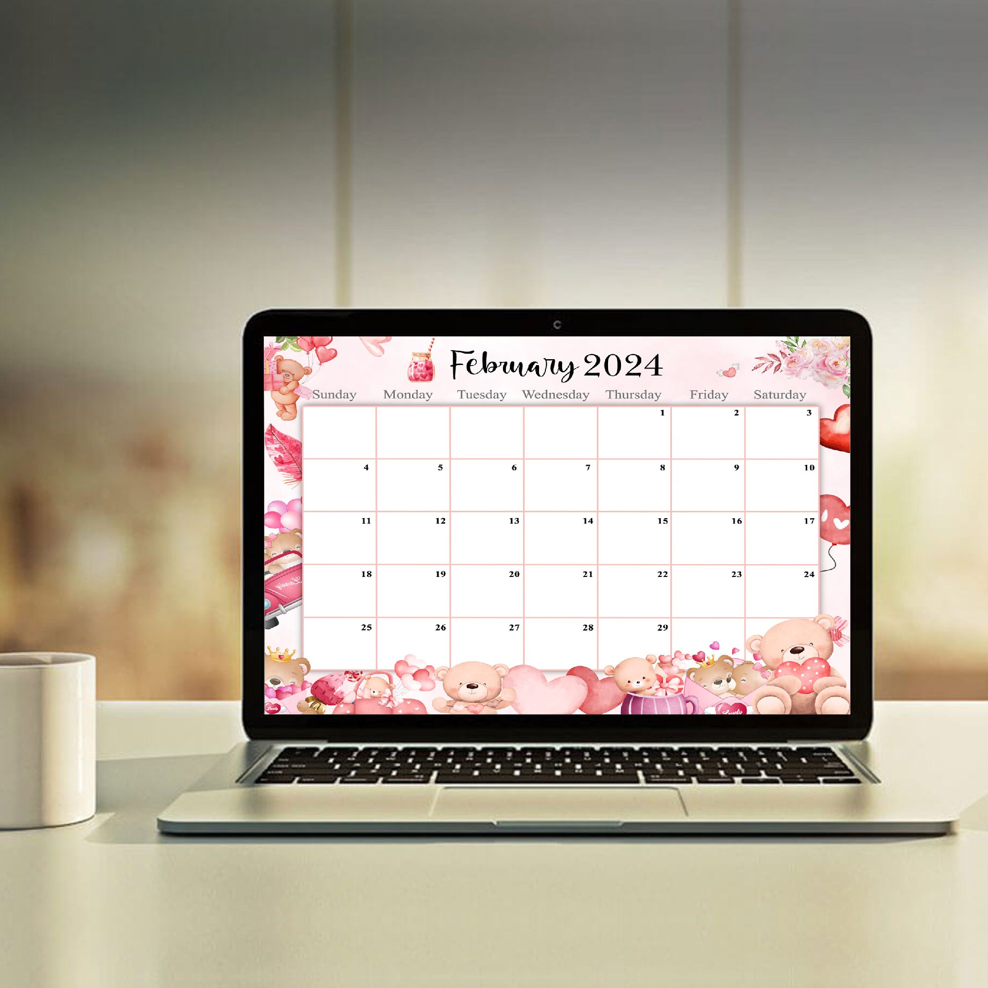 Editable February 2024 Calendar Printable Wall Calendar 2024 Fillable ...