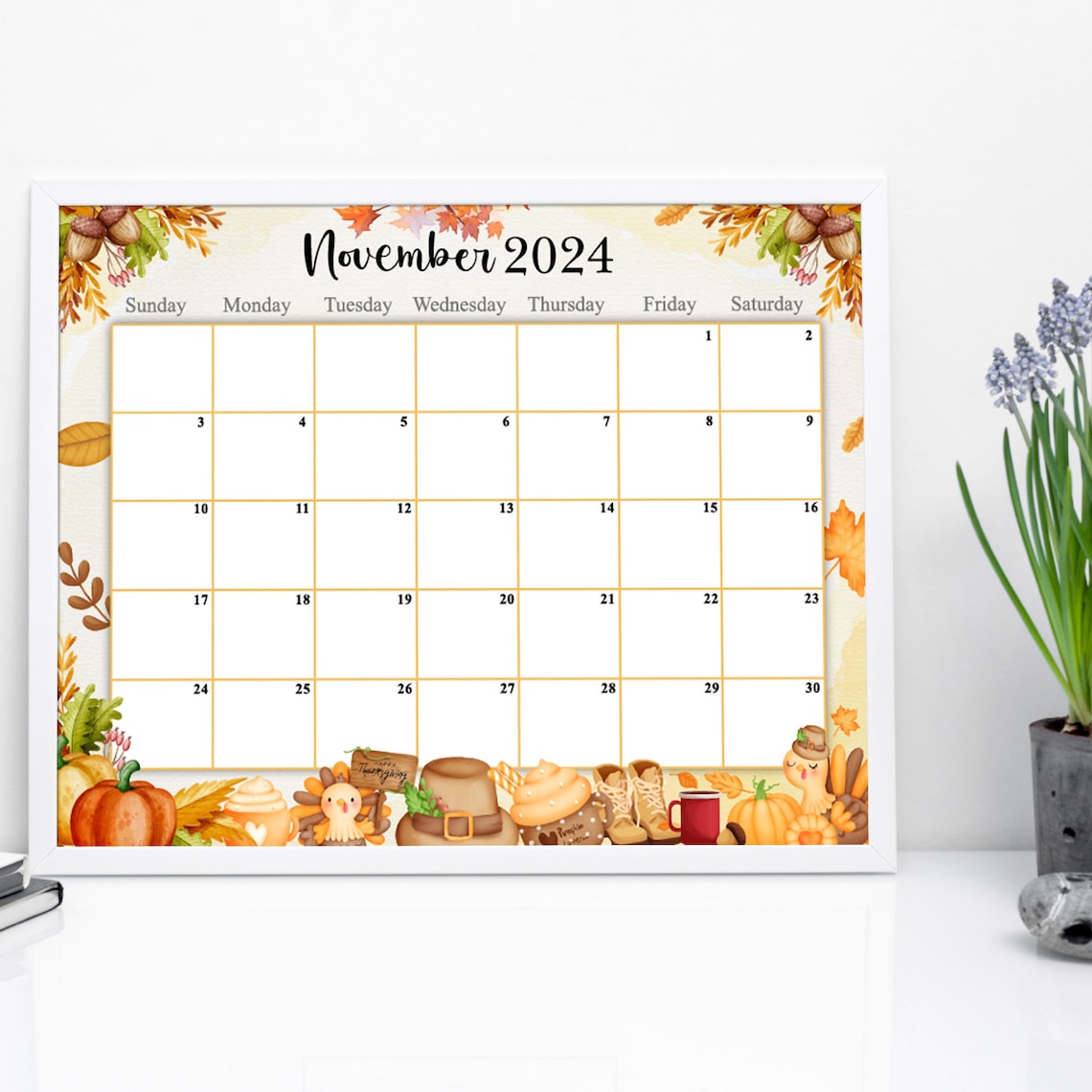 Editable November 2024 Calendar: Printable Monthly Planner (PDF & JPEG ...