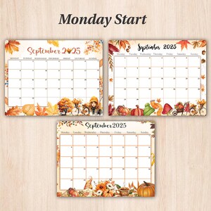 Editable September 2025 Calendar: Printable Monthly Planner (PDF & JPEG ...