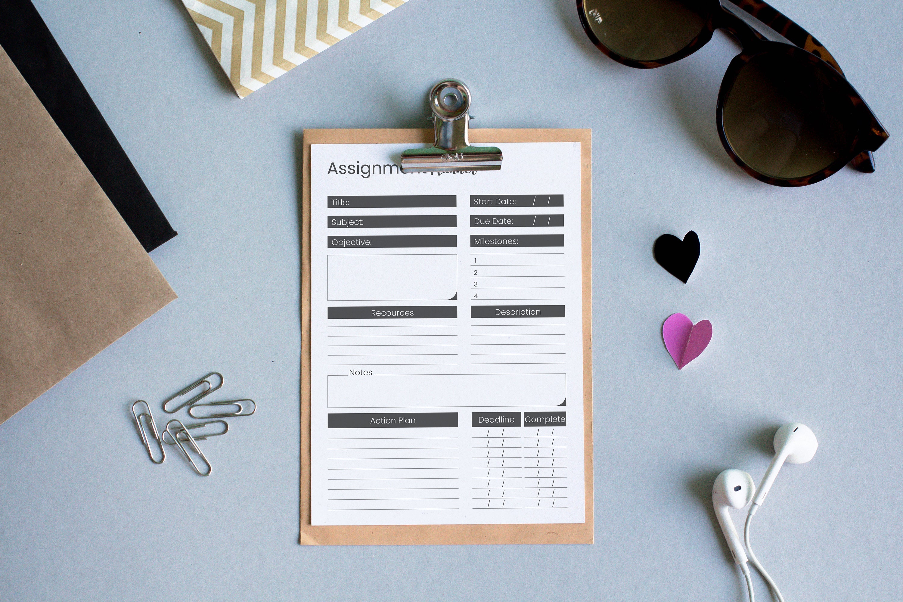 Editable Academic Planner Bundle: College Student Study Project (PDF ...