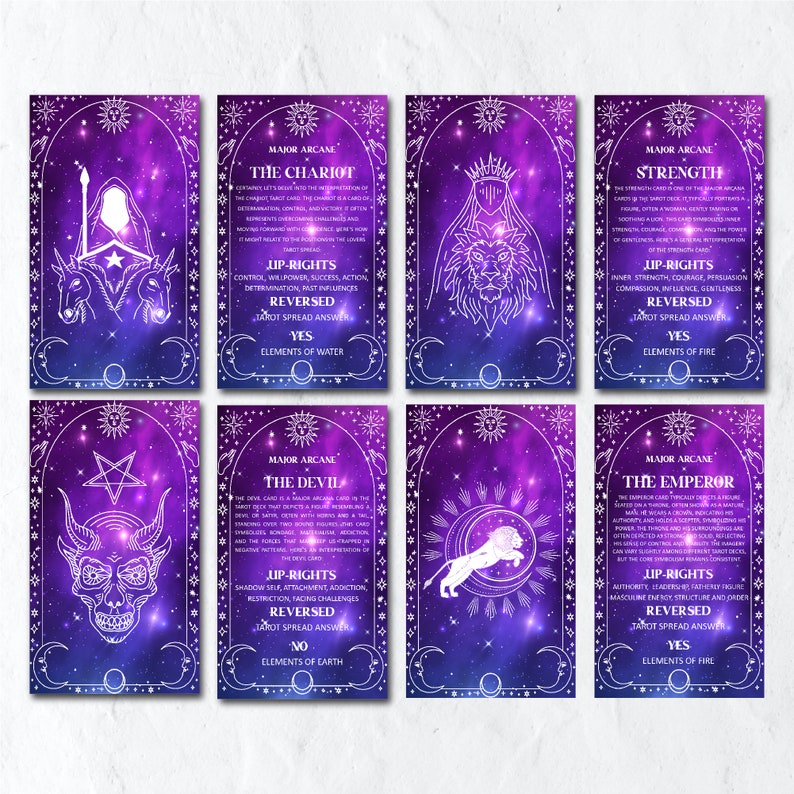 78 Card Tarot Deck: Mystical Symbols (SVG & JPEG) - Etsy