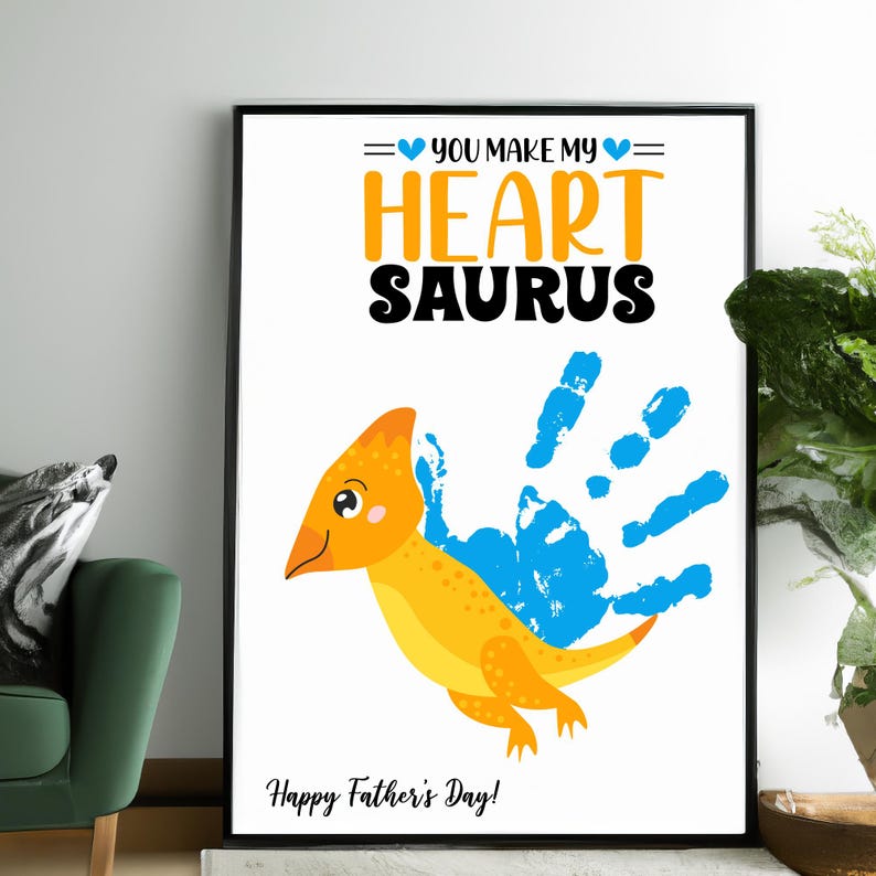 Father's Day Handprint Art: Keepsake Card Printable (PDF) - Etsy