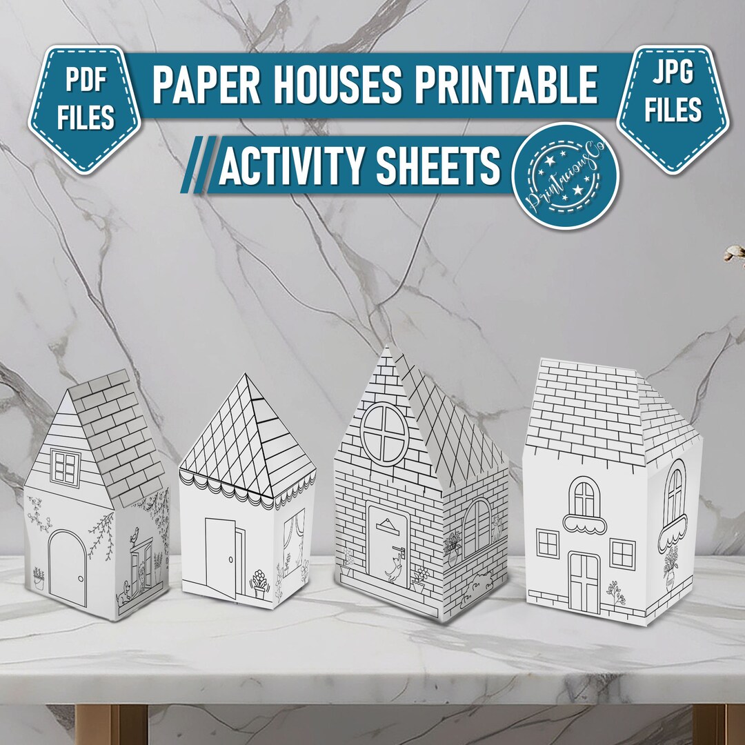 Paper House Printable Bundle Paper Craft Kit Printable Arts and Crafts ...
