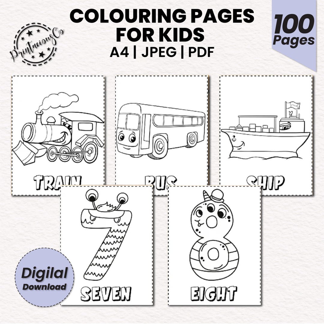 100 Coloring Pages for Kids | Printable Coloring Sheets | Kawaii ...
