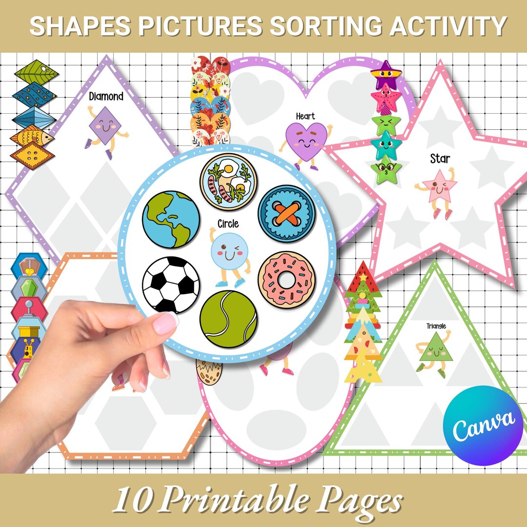 10 Shapes Pictures Sorting Printable Activity|shapes Matching Activity ...