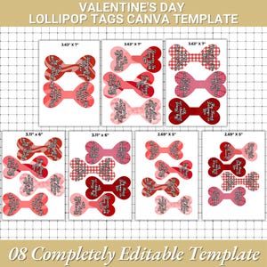 Editable & Printable Valentine's Day Lollipop Tags Canva Template DIY ...