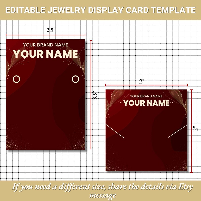 Editable Jewelry Display Card Template: DIY Branding (canva Template ...