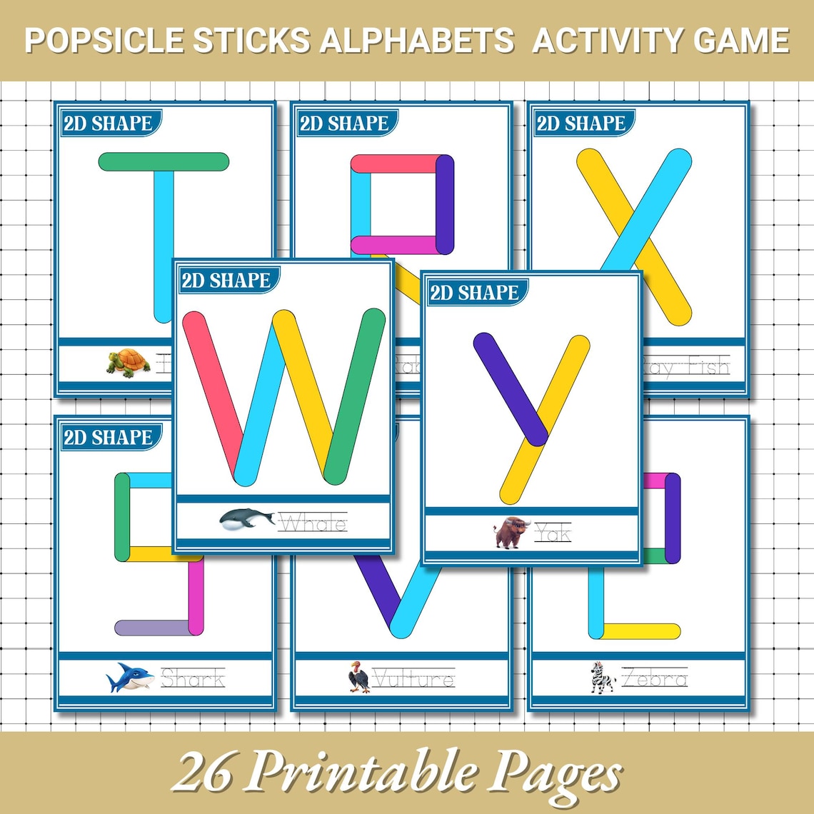 Popsicle Stick Alphabet Game: Montessori Toddler Activity (digital ...