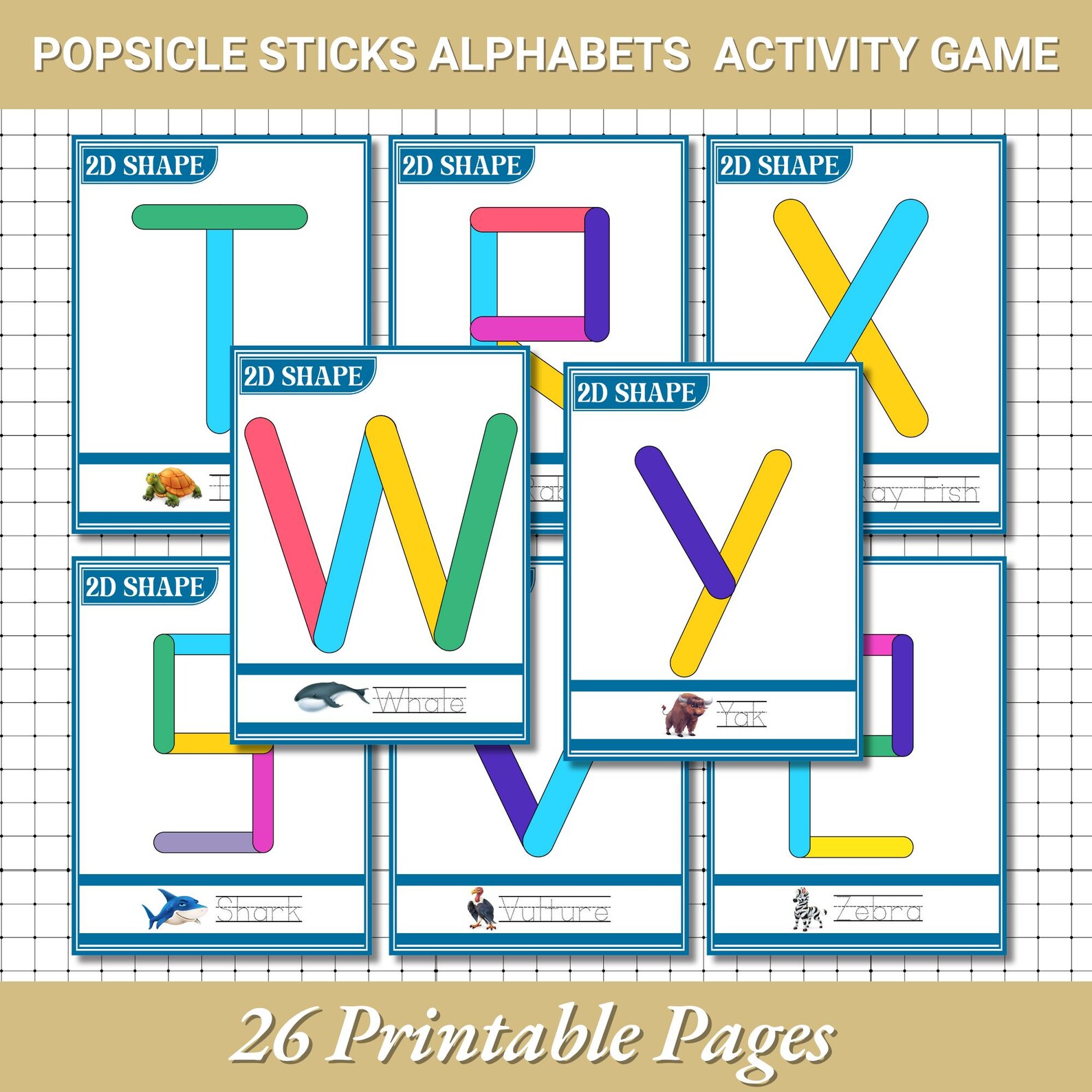 Popsicle Stick Alphabet Game: Montessori Toddler Activity (digital ...