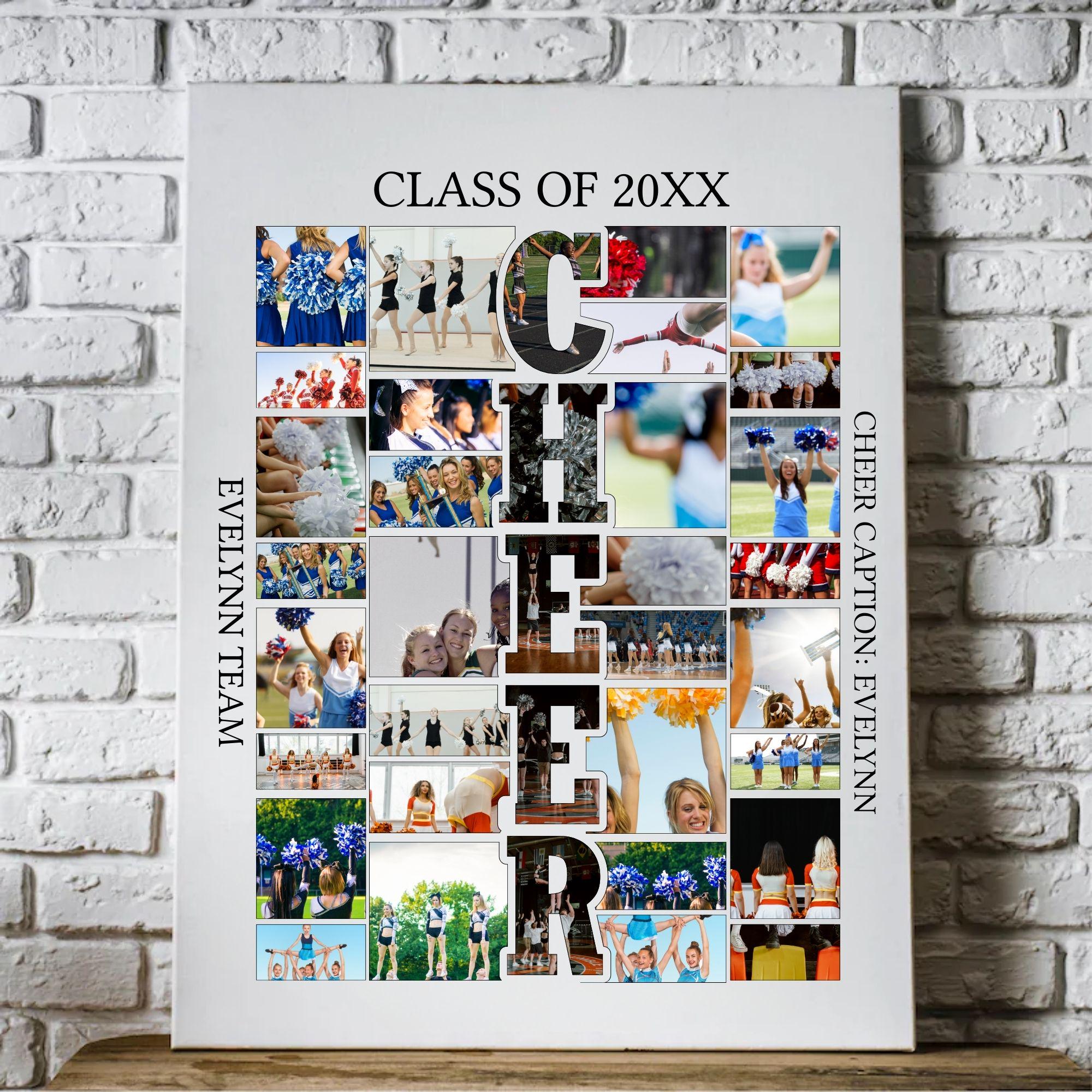 Cheerleader Photo Collage Template: Senior Night Gift (canva Editable ...