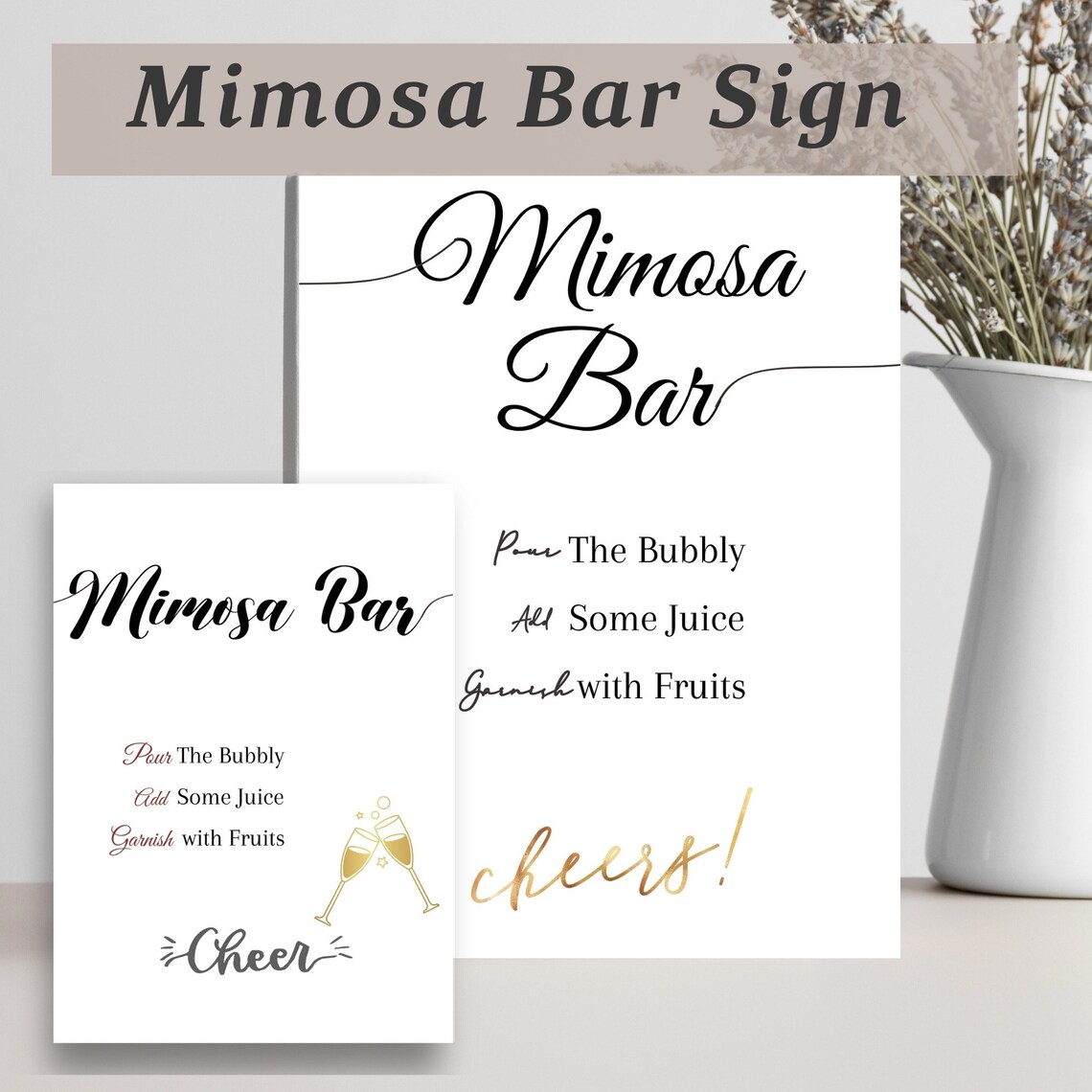 Mimosa Bar Sign Mimosa Bar Printable Sign Template Mimosa Juice Tags ...