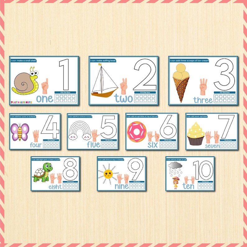 Printables Numbers 1-10 Play Doh Mats Fine Motor Skills Activity Visual ...