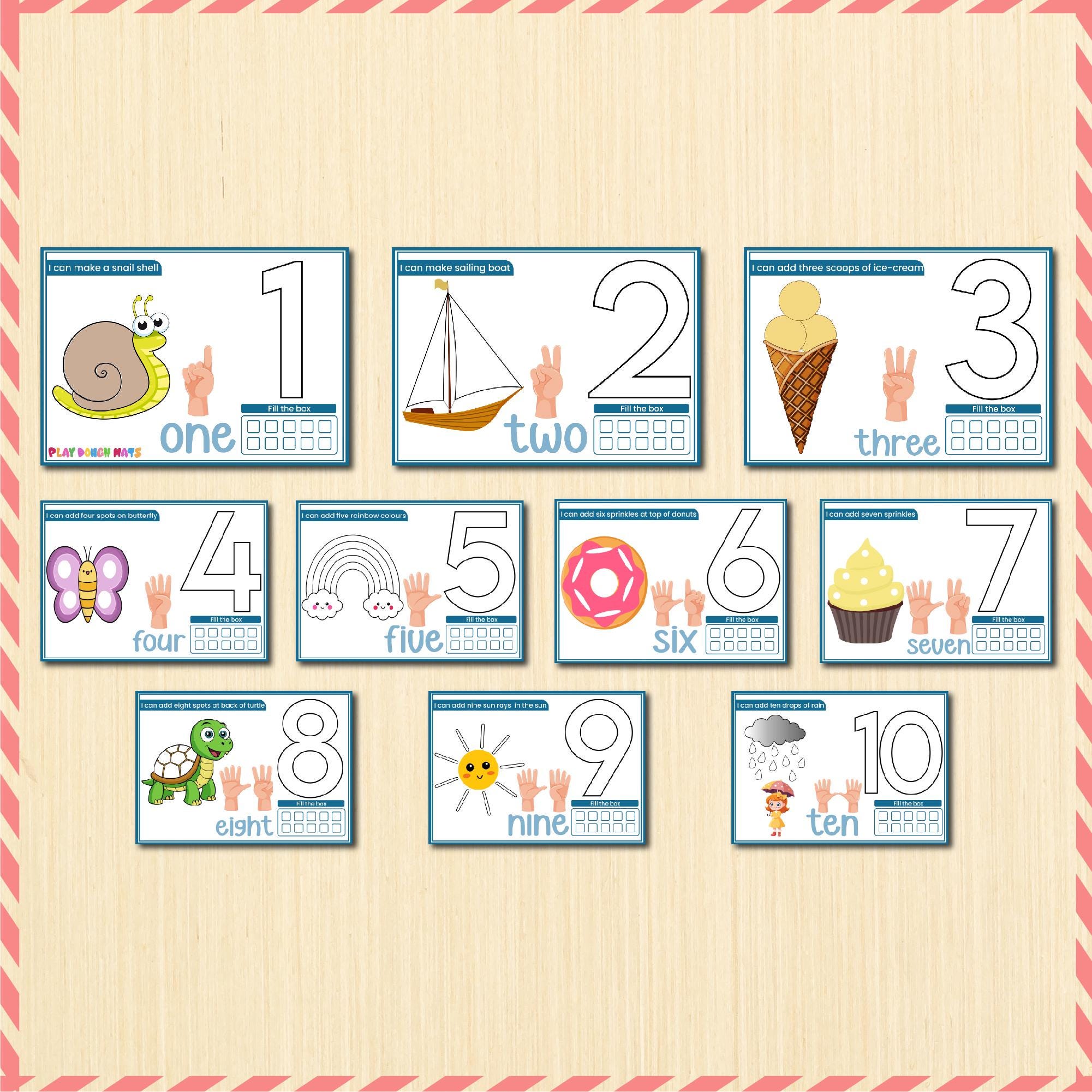 Printables Numbers 1-10 Play Doh Mats Fine Motor Skills Activity Visual ...