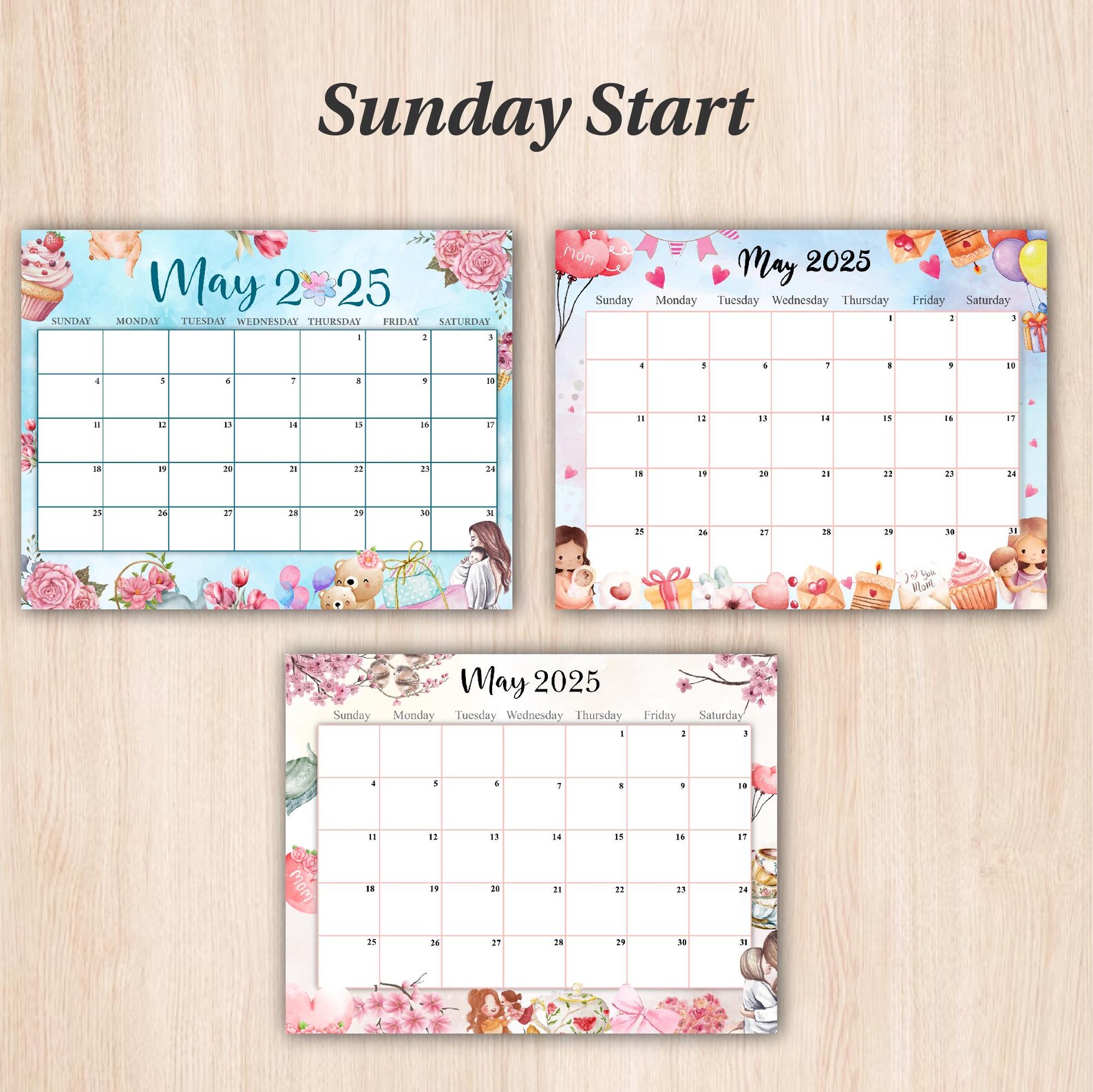 Editable May 2025 Calendar: Printable Monthly Planner (digital Download ...