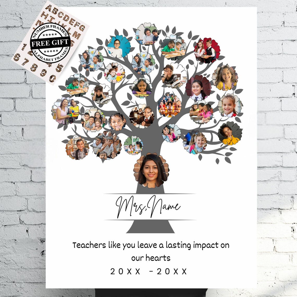 Personalized Teacher Photo Collage Gift (canva Editable) - Etsy