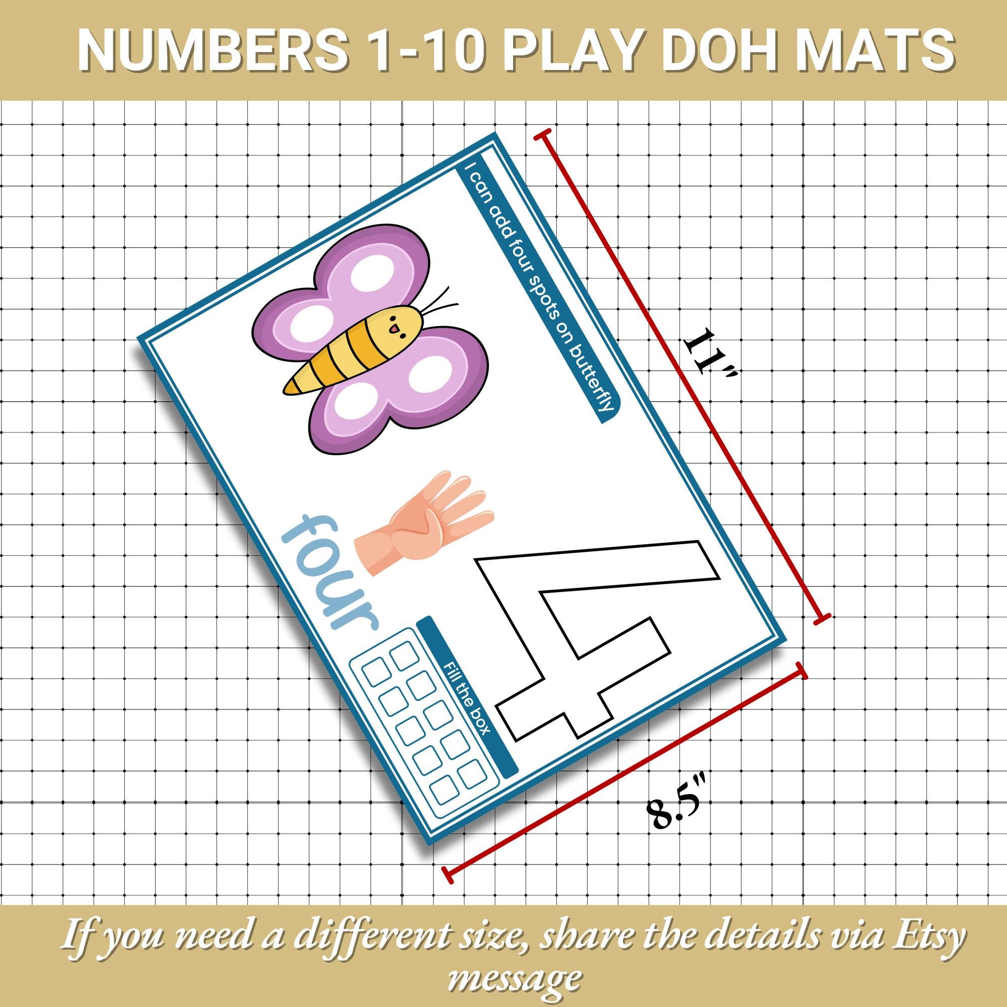 Numbers 1-10 Play Doh Mats: Fine Motor Skills Activity (printable PDF ...