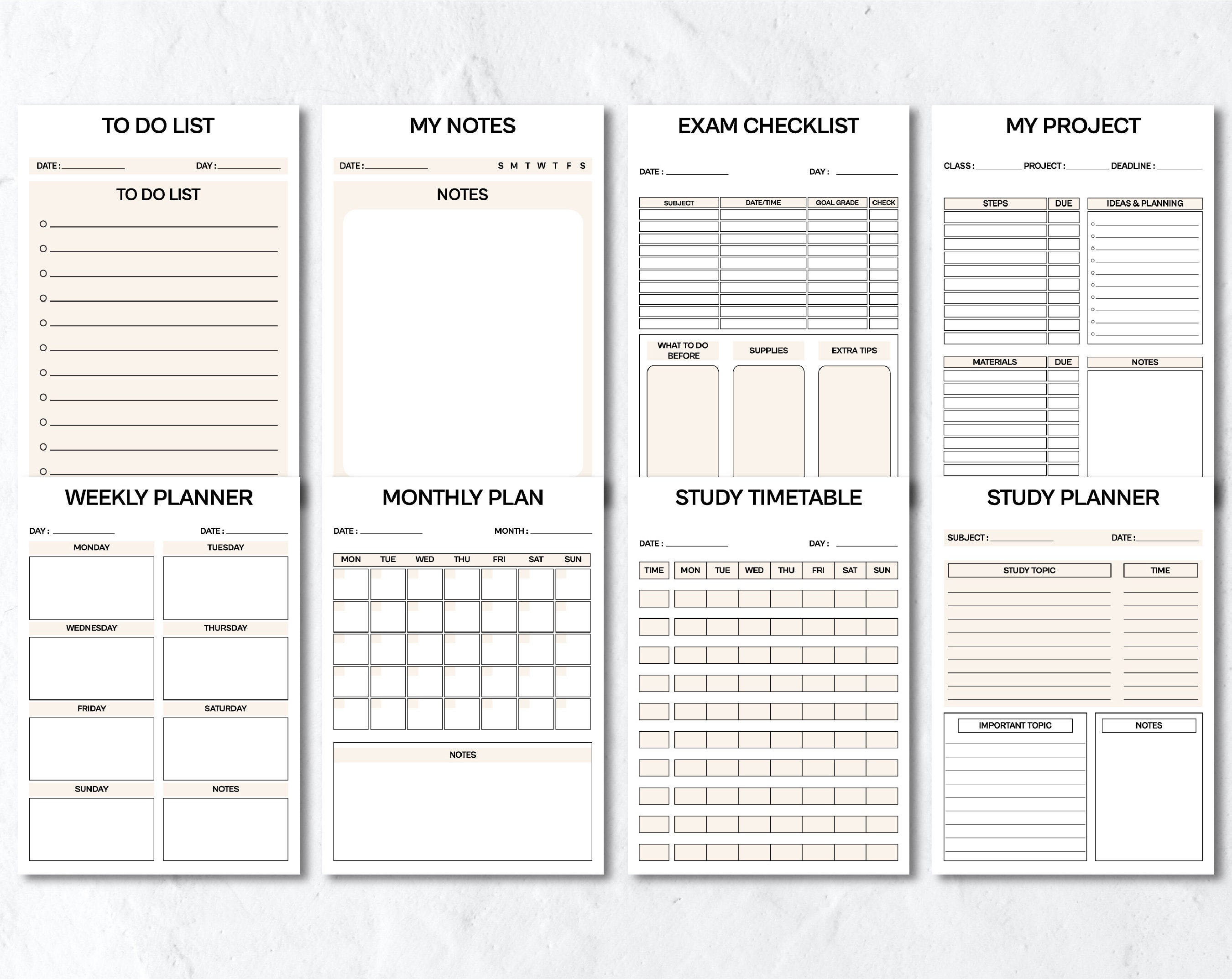 Printable Student Planner Academic Planner Printable College Student ...