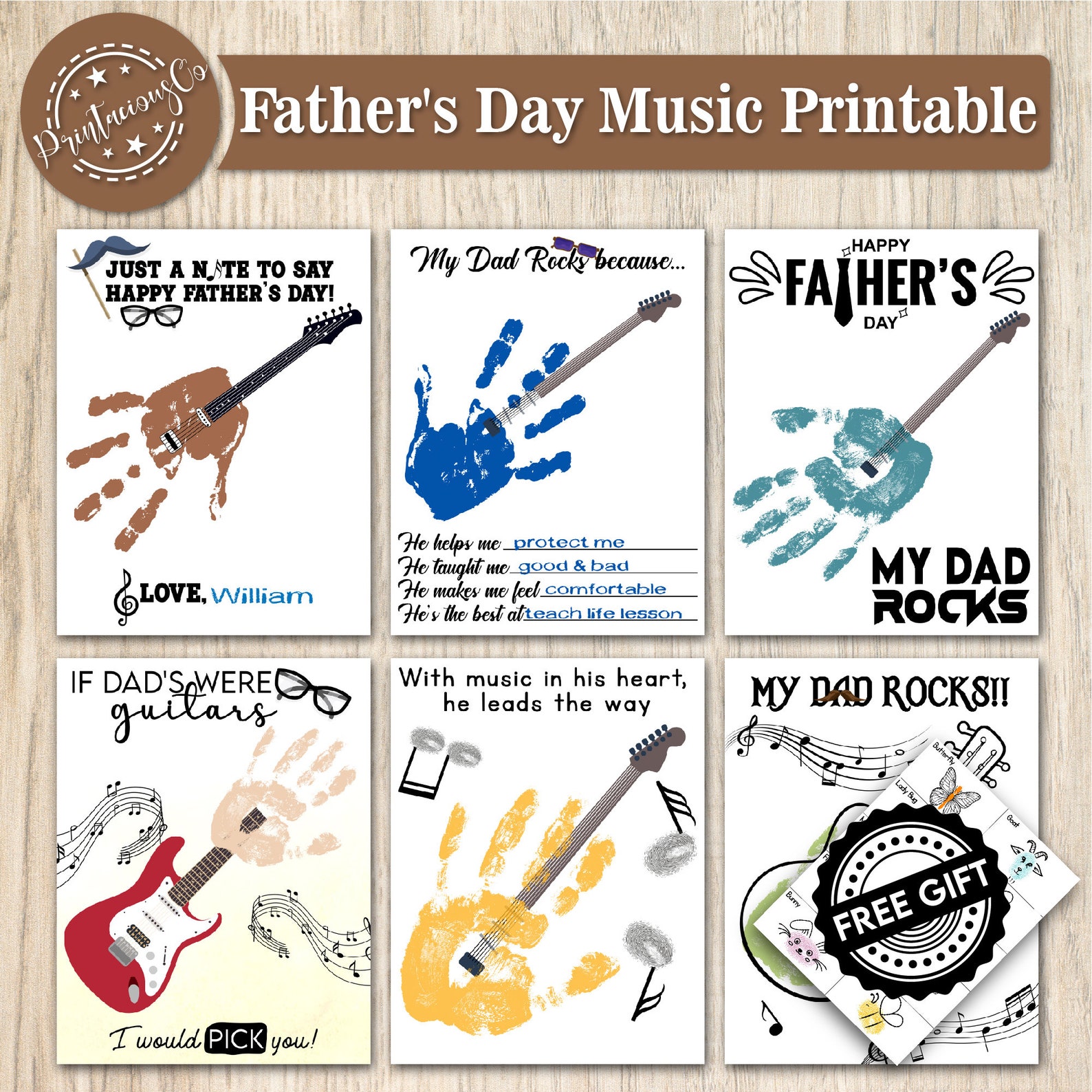 Father's Day Music Printable Father Day Handprint Fathers Day Printable ...