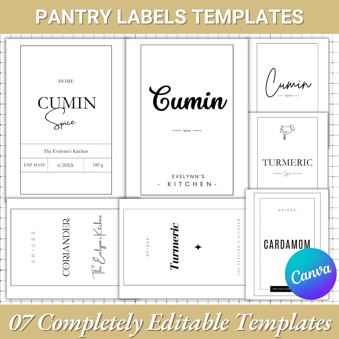 Customizable Pantry Labels | Pantry Labels Organisation | Canva ...