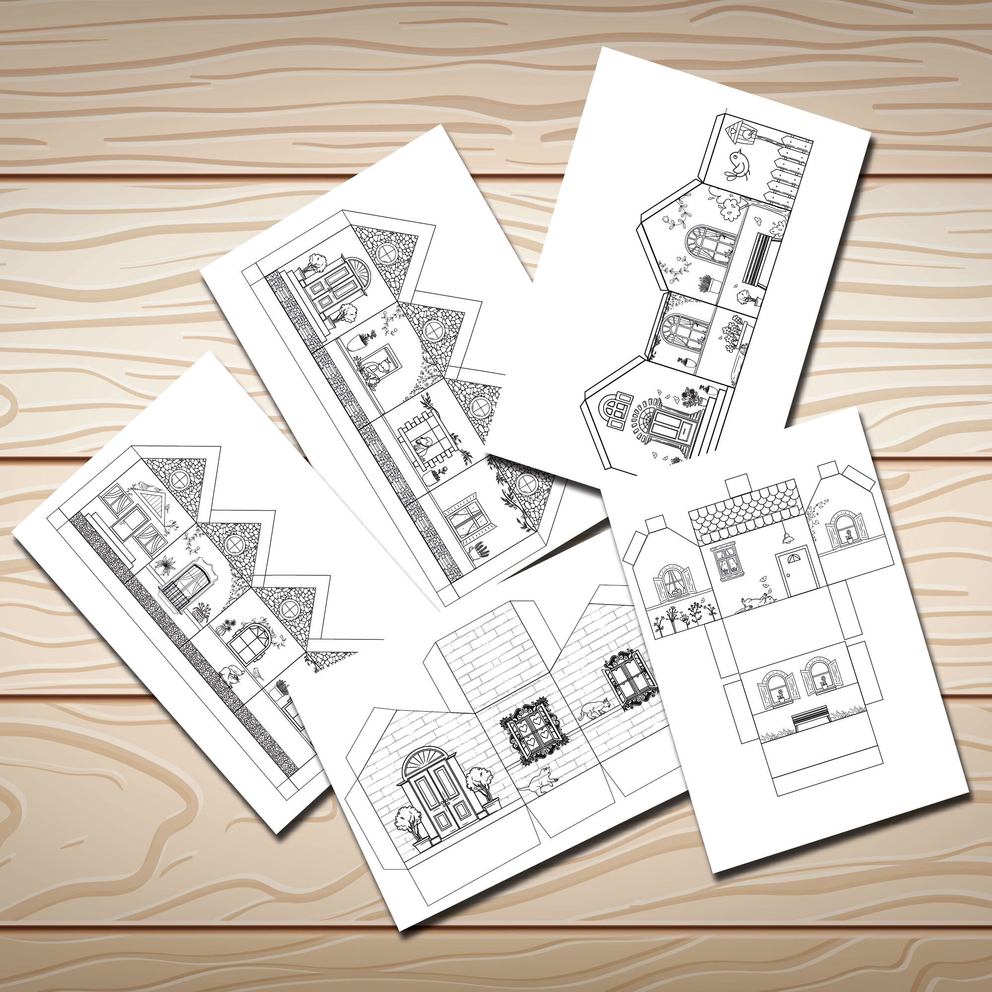 Paper House Printable Bundle Paper Craft Kit Printable Arts and Crafts ...
