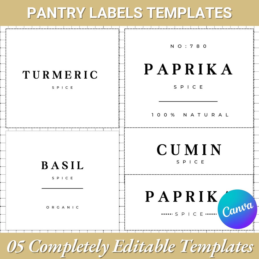 Customizable Pantry Labels | Pantry Labels Organisation | Canva ...