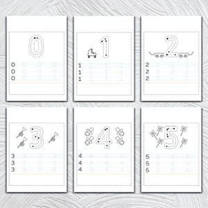 30 Number Tracing Worksheets Traceable Numbers Toddler Workbook ...