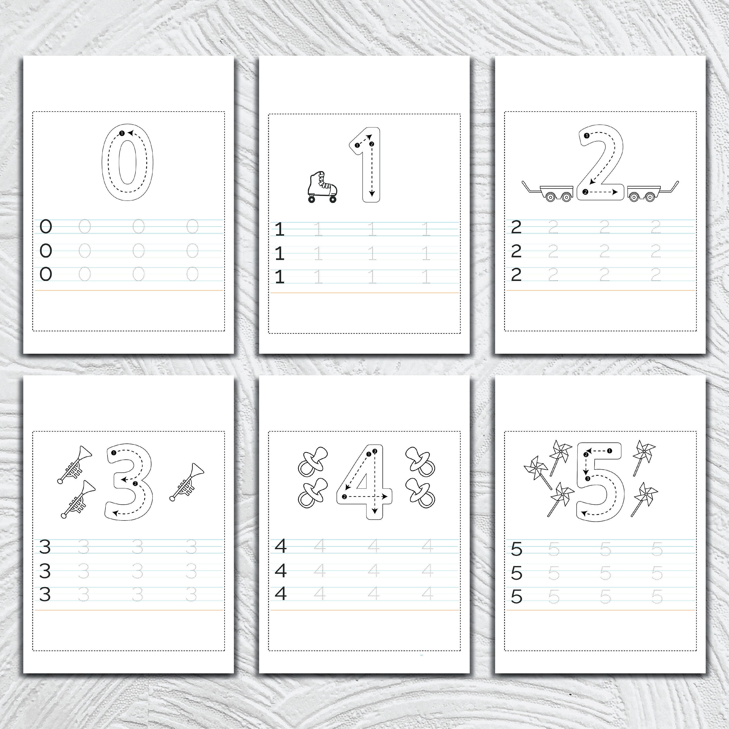 30 Number Tracing Worksheets Traceable Numbers Toddler Workbook ...