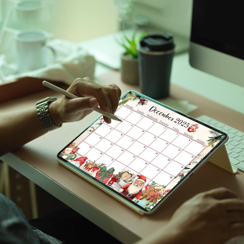 Editable December 2025 Calendar: Printable Monthly Planner (PDF) - Etsy