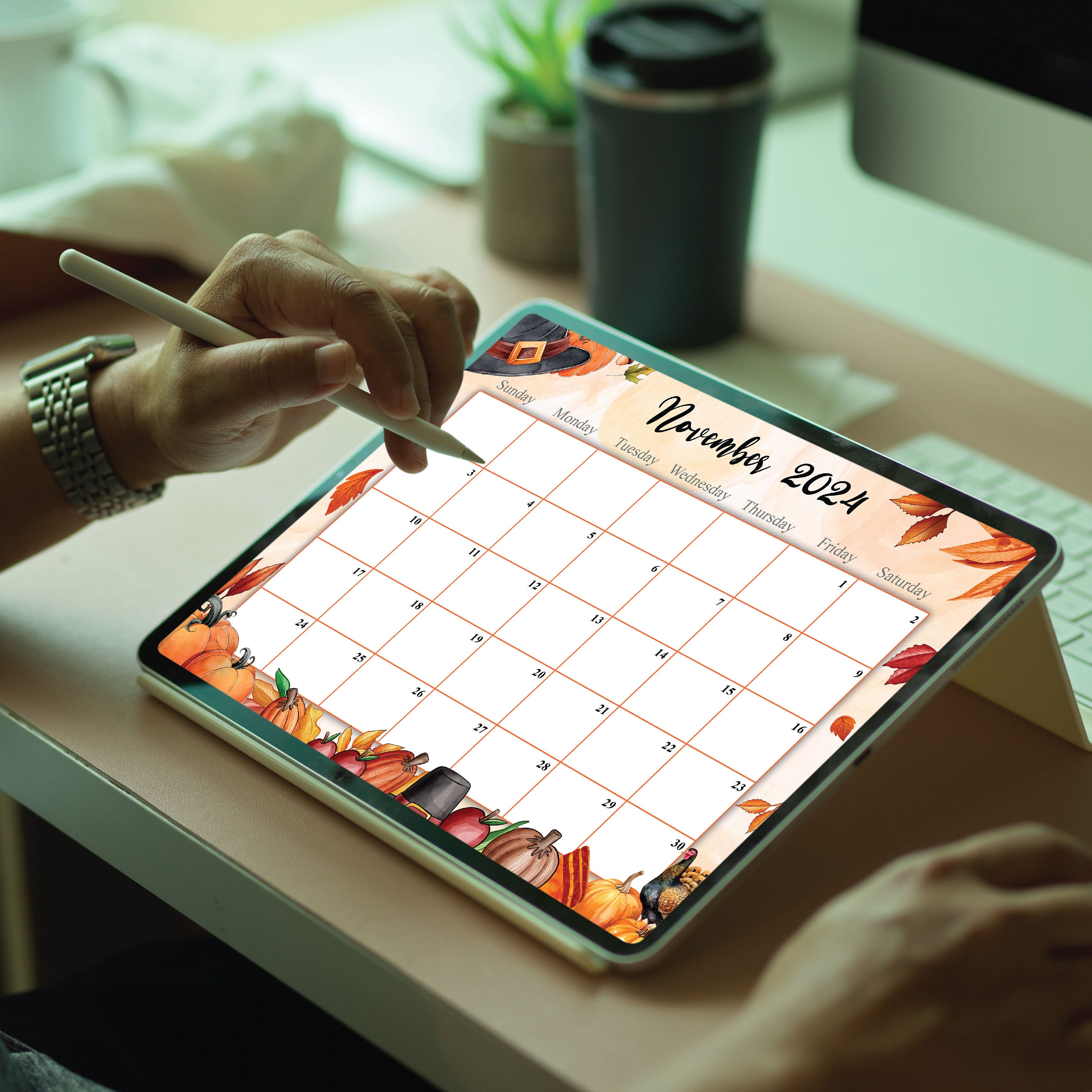 Editable November 2024 Calendar: Printable Monthly Planner (PDF & JPEG ...