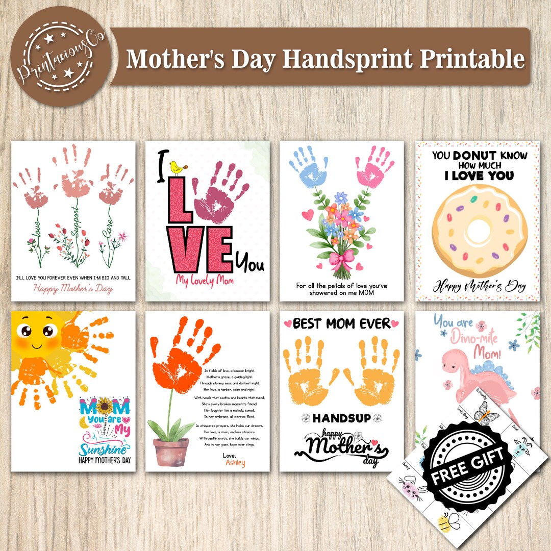 Mother's Day Handprint Art Printable My Sunshine Mothers Day Keepsake ...