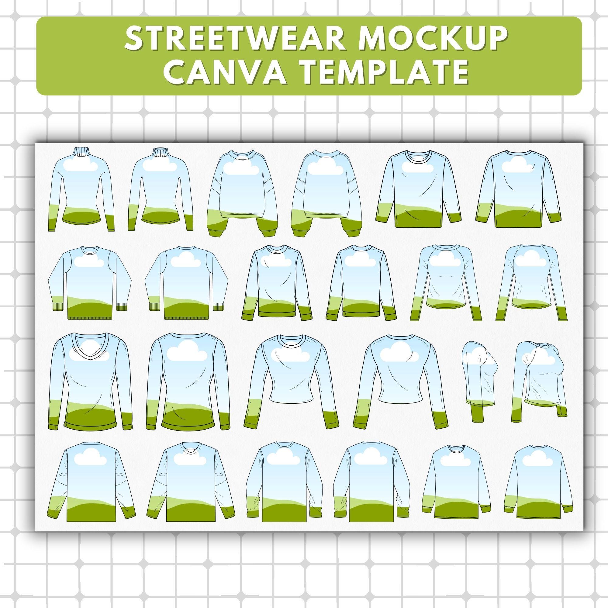 Editable Streetwear Mockup Canva Frame: Clothing Brand Templates - Etsy