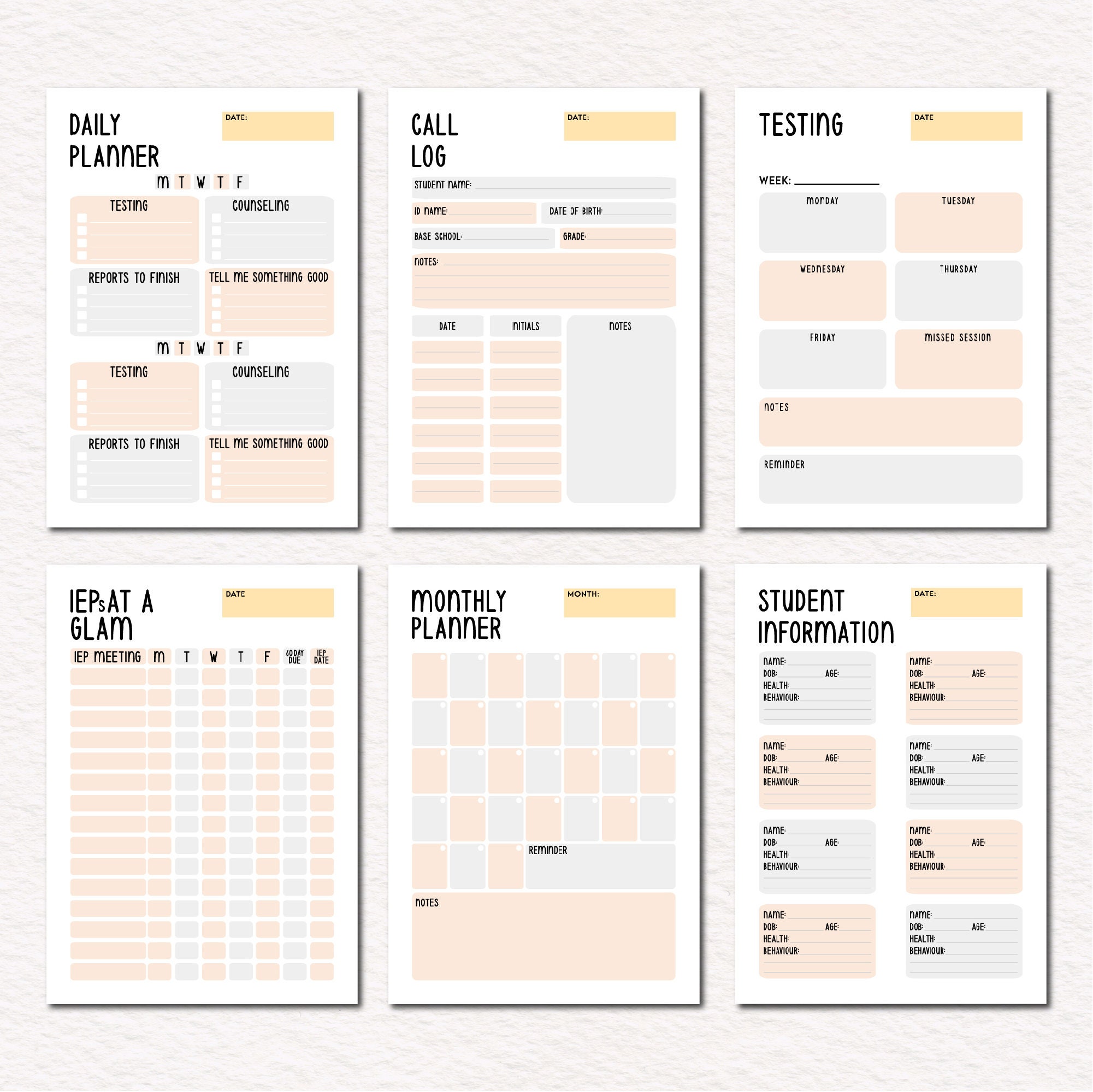 School Counseling Planner: Editable A4 PDF (digital Download) - Etsy