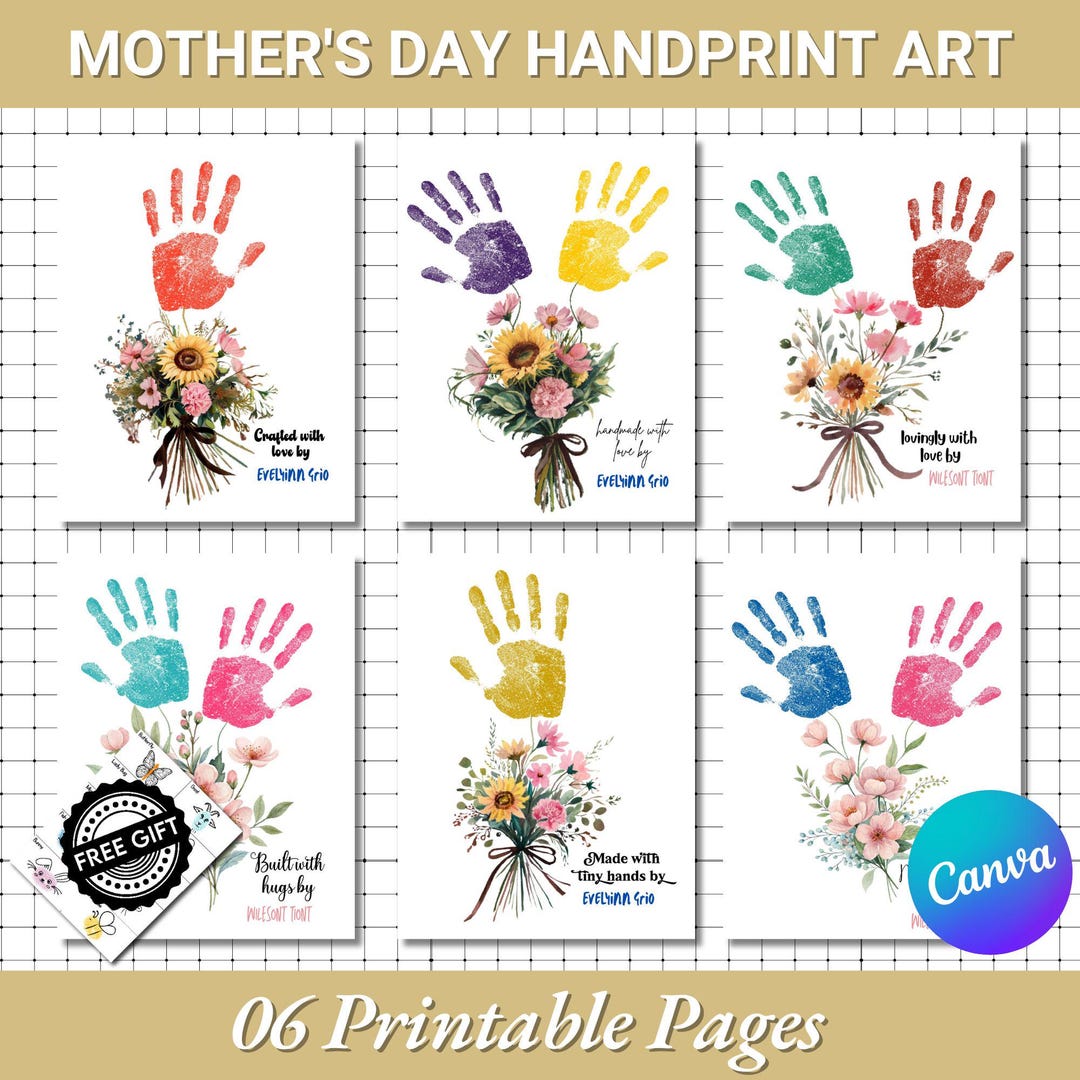 Mother's Day Handprint Art Template |printable Page Template |mommy ...