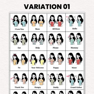 Basic Sign Language Board: Educational Resource (digital Download) - Etsy