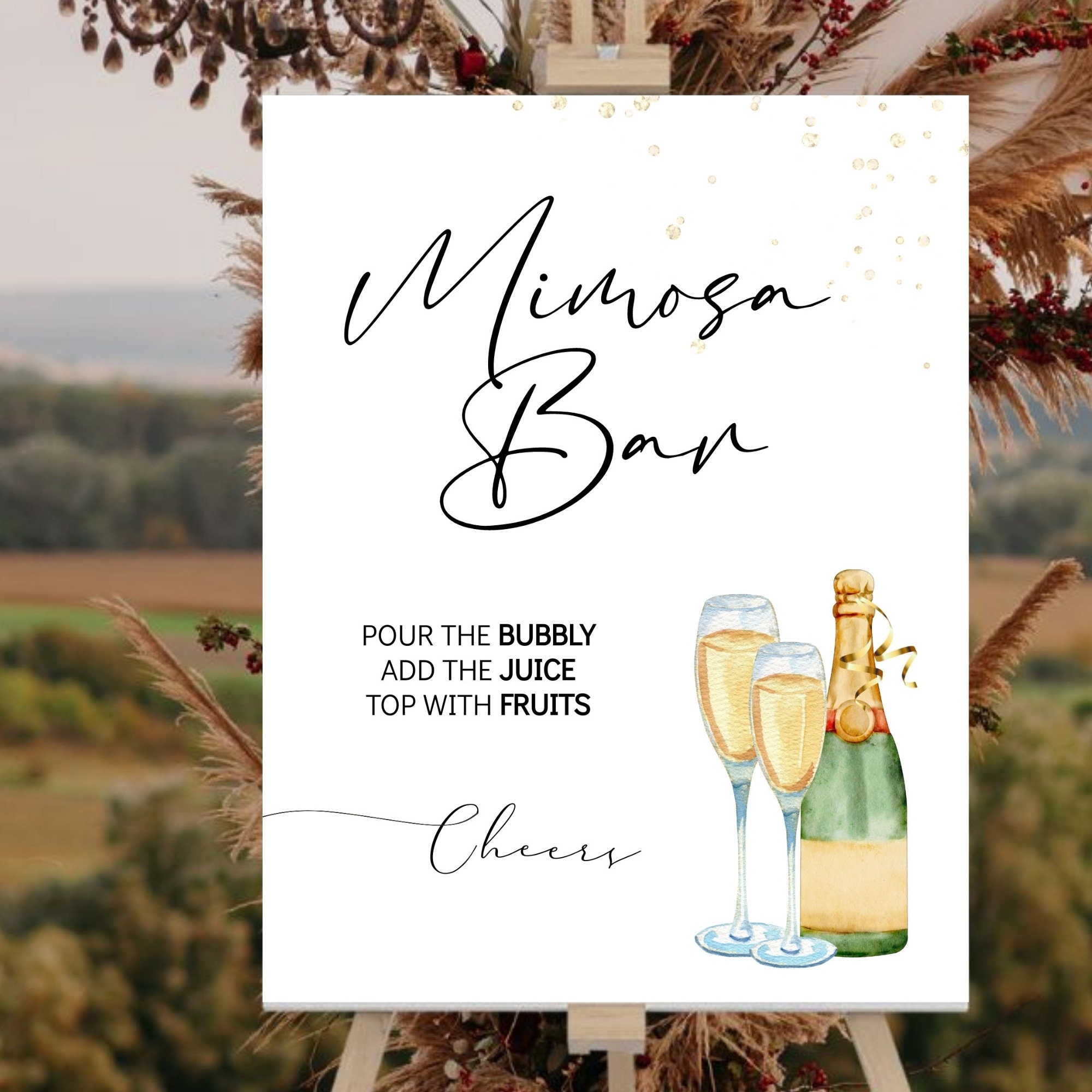 Mimosa Bar Sign Mimosa Bar Printable Sign Template Mimosa Juice Tags ...