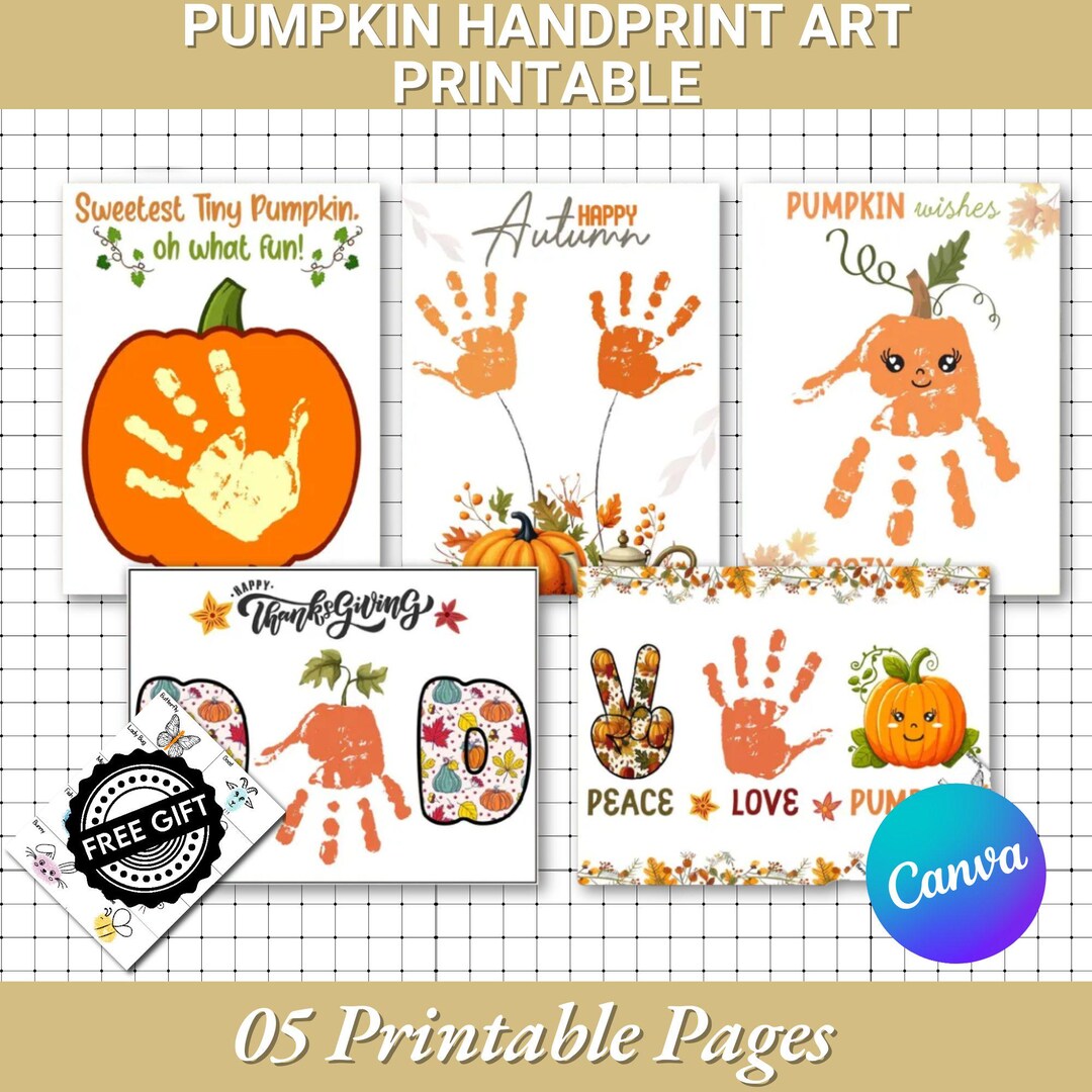 Pumpkin Handprint Art Printable | Fall / Autumn Pumpkin Keepsake ...