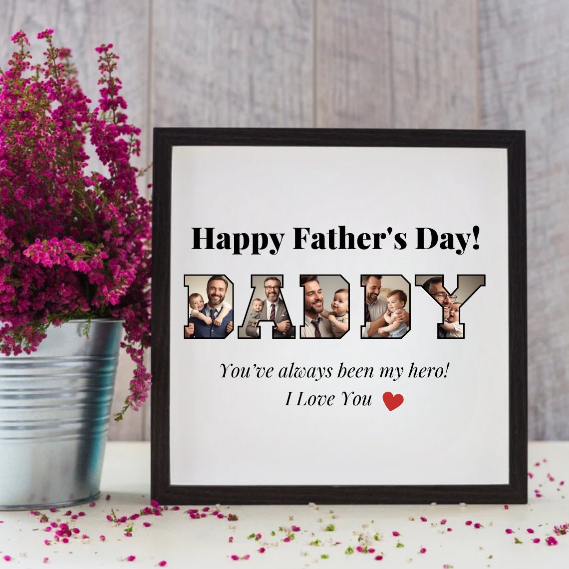 Daddy Canva Editable Frame Template Papa Photo Frame Daddy Photo Print ...