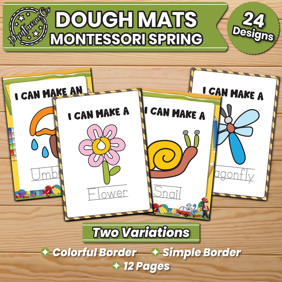 Printable Play Dough Mats Montessori Spring Fine Motor Skills Activity ...