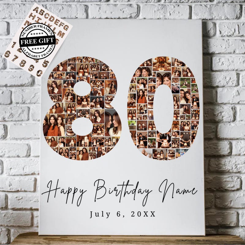80th Birthday Photo Collage - Etsy