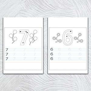30 Number Tracing Worksheets Traceable Numbers Toddler Workbook ...