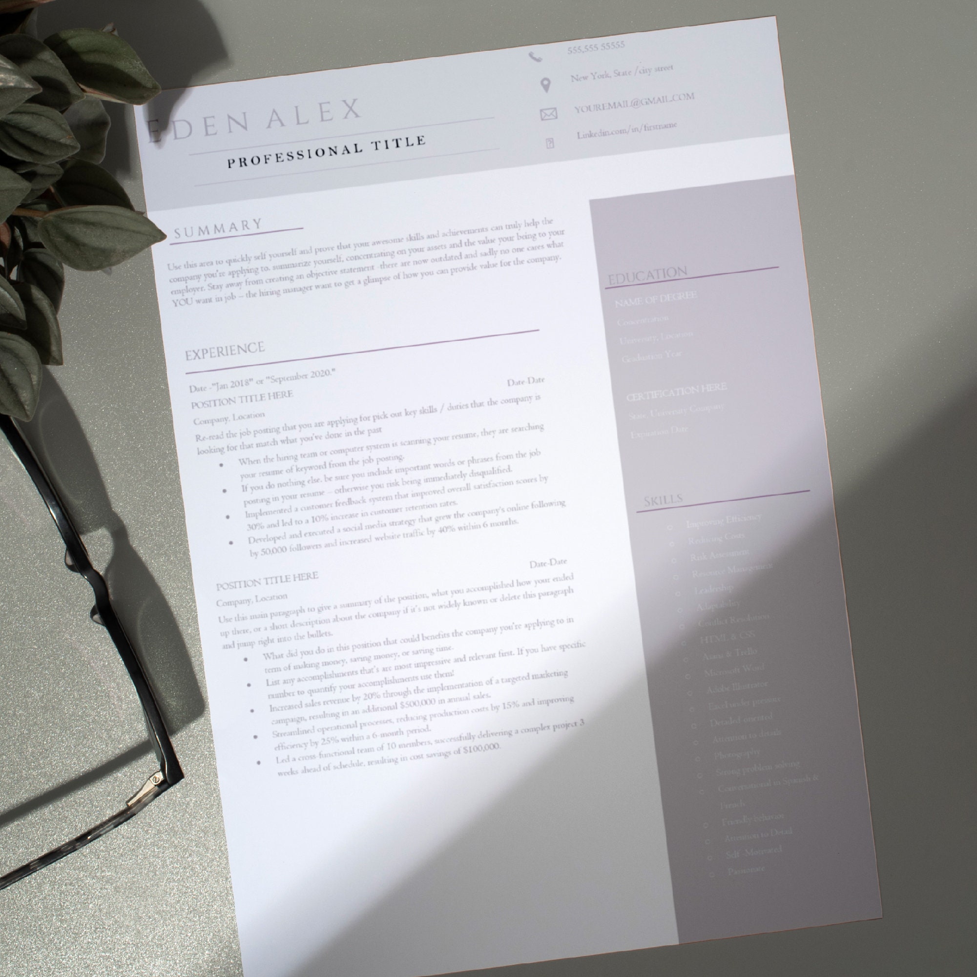 Ats Resume Template Ats Friendly Resume Ats Resume Ats - Etsy