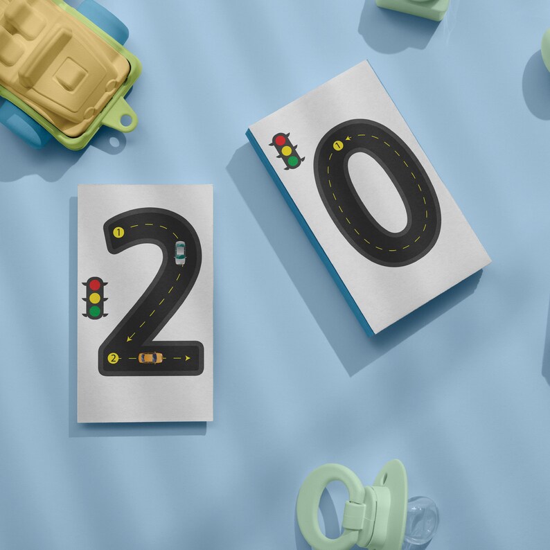 Printable Number Tracing Flashcards Preschool Counting Flashcards Lines ...